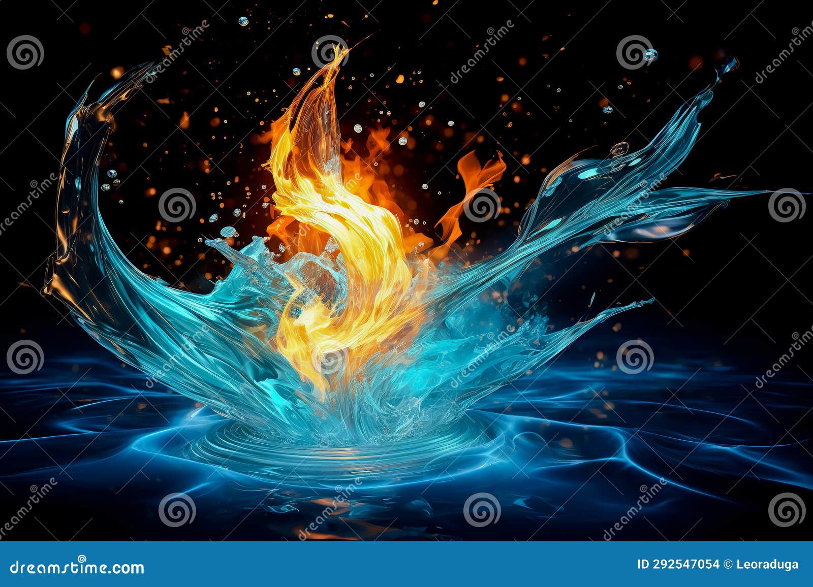 Water Flame Background. Abstract Stock Illustration - Illustration of ...