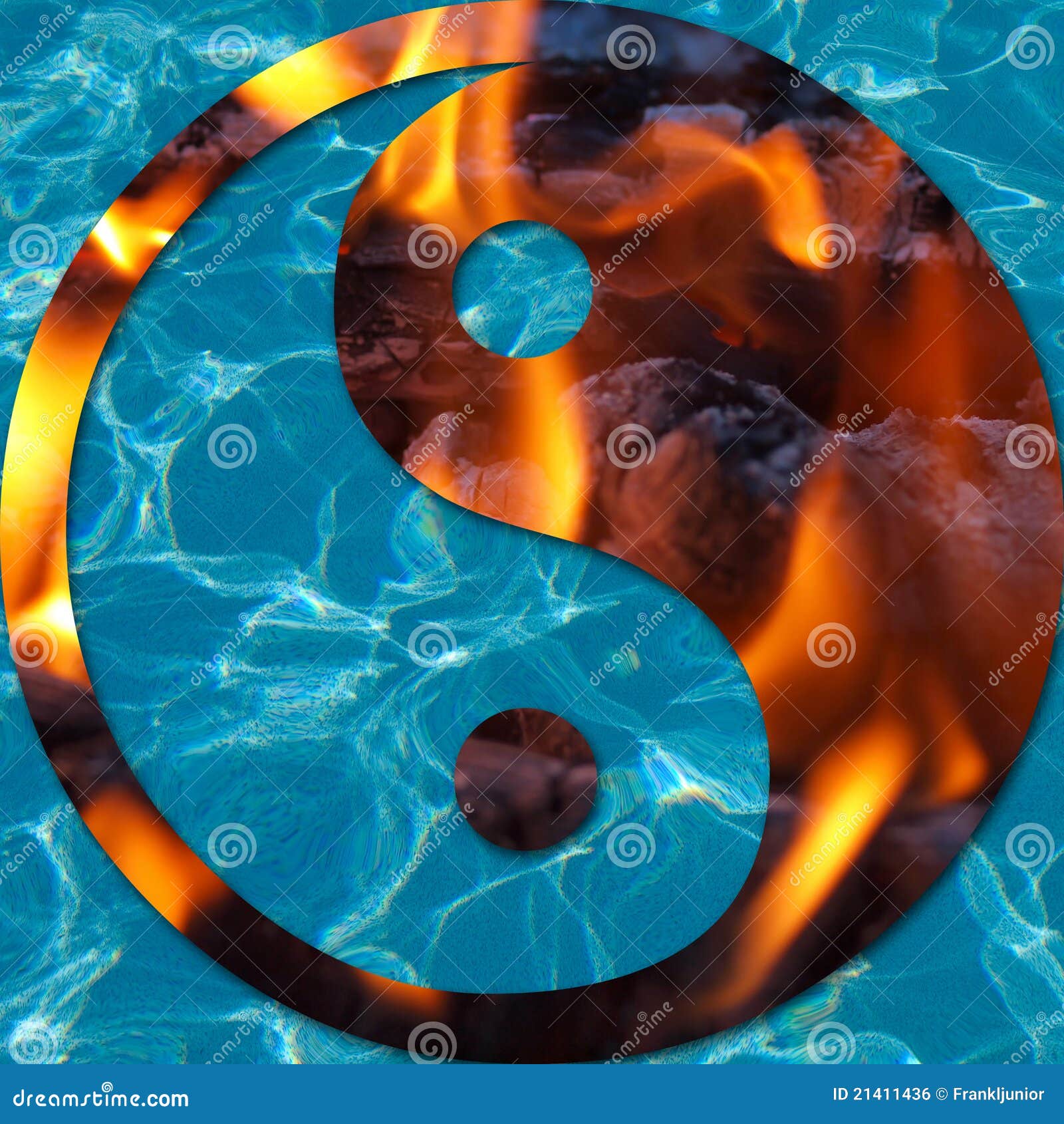 Water and Flames in a Yin and Yang Stock Photo - Image of ocean, glow ...