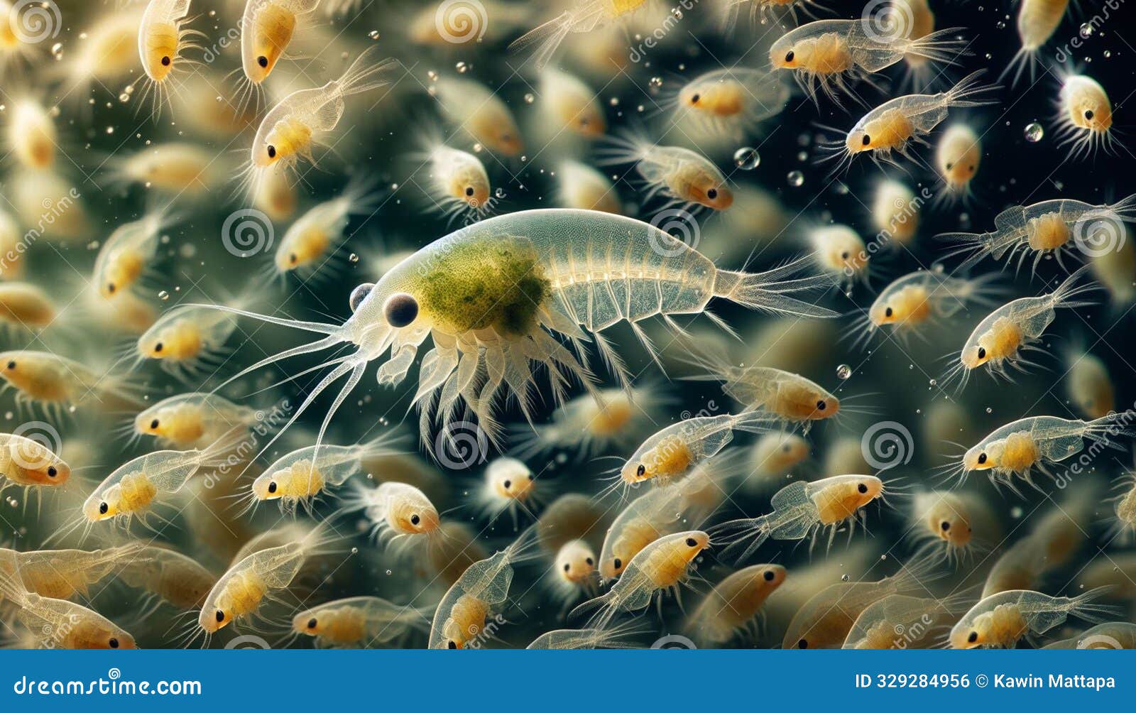 Water Flea Small Planktonic Crustaceans Background Stock Illustration ...