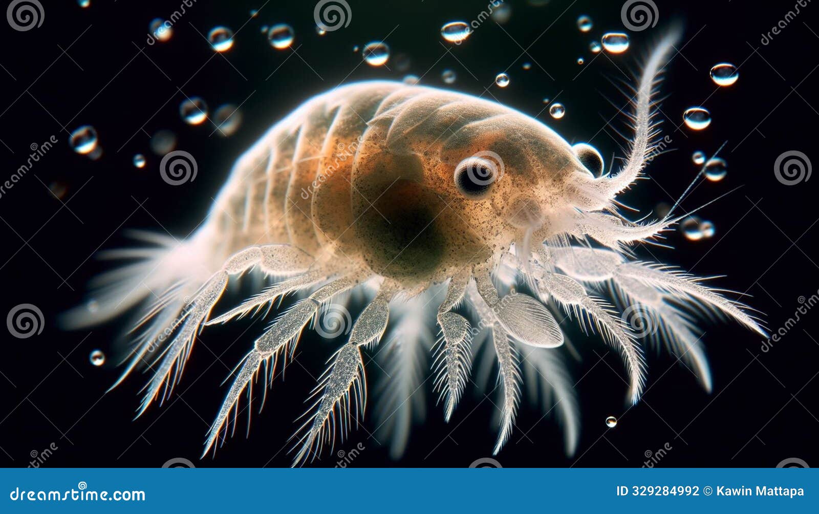 Water Flea Small Planktonic Crustaceans Background Stock Illustration ...