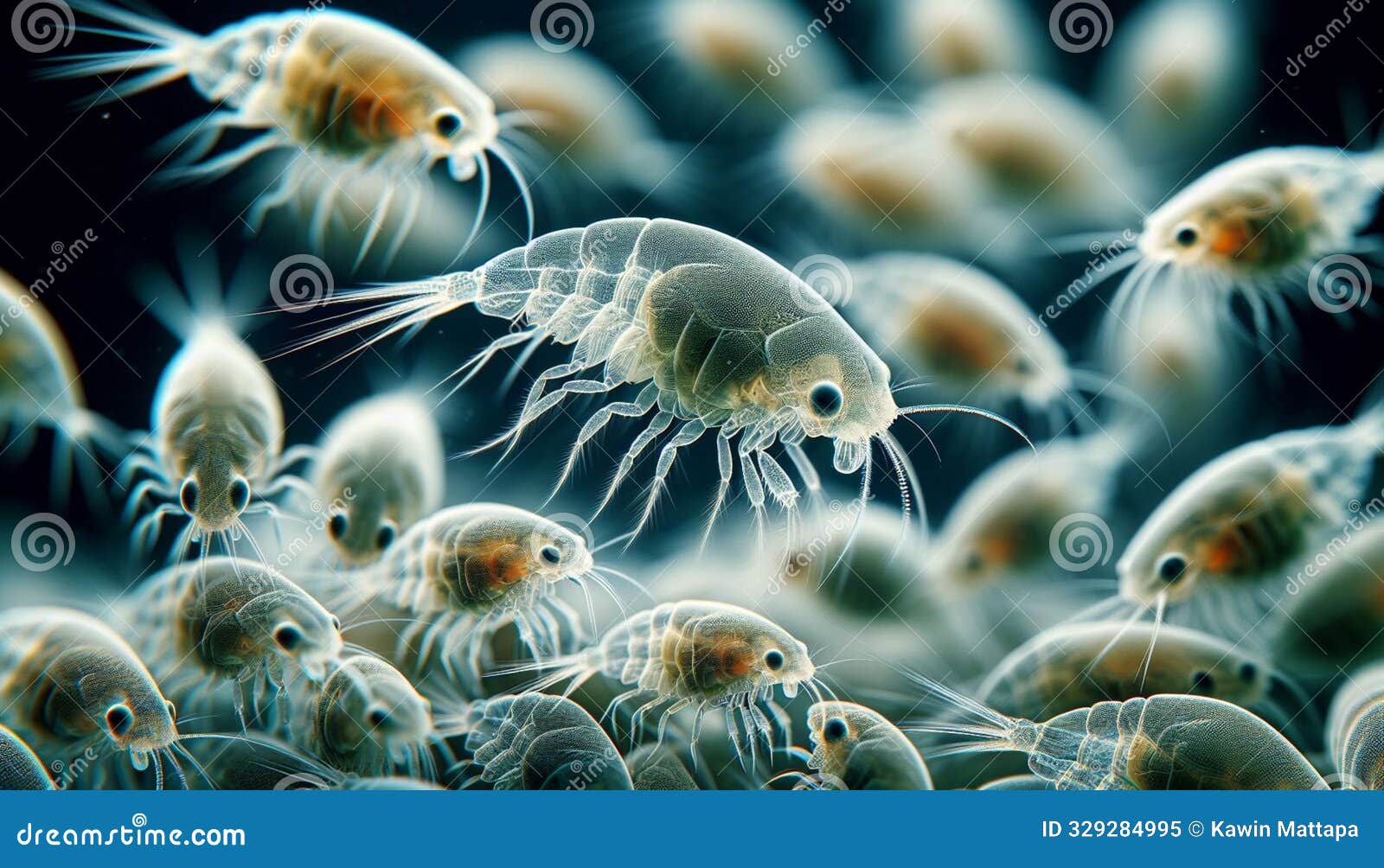 Water Flea Small Planktonic Crustaceans Background Stock Photo ...