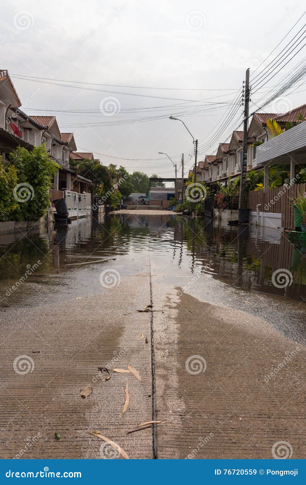 Water flood village stock image. Image of flood, flooding - 76720559