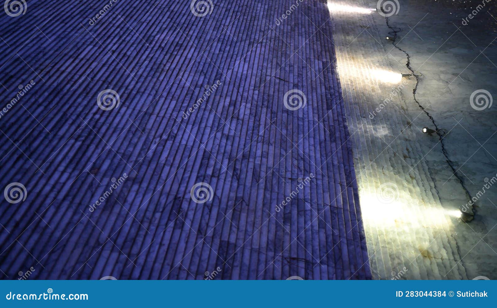 Close Up Water on Blue Floor, Interior Design Stock Photo - Image of ...