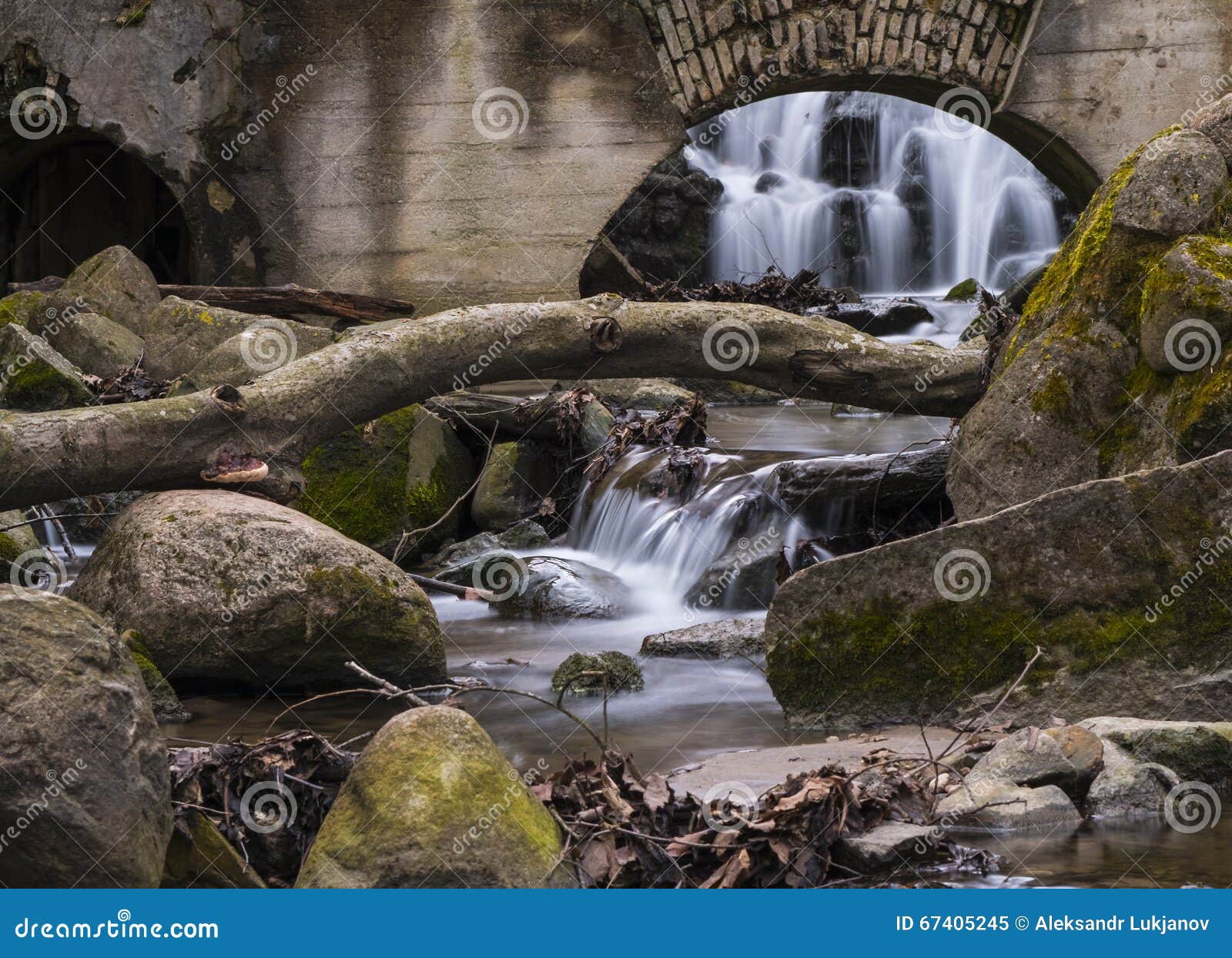 Water Flow through the Arch and Stones Stock Image - Image of ruins ...
