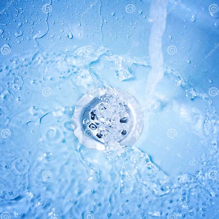 Water Flow into Drain in Bath Stock Photo - Image of circle, macro ...