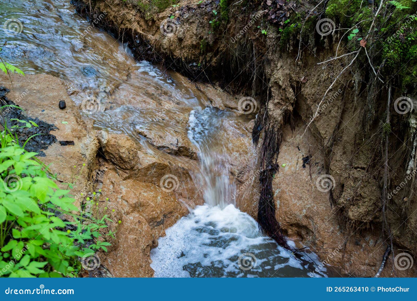 Water Flow Eroding Clay Soil Stock Photo - Image of erosion, stream ...