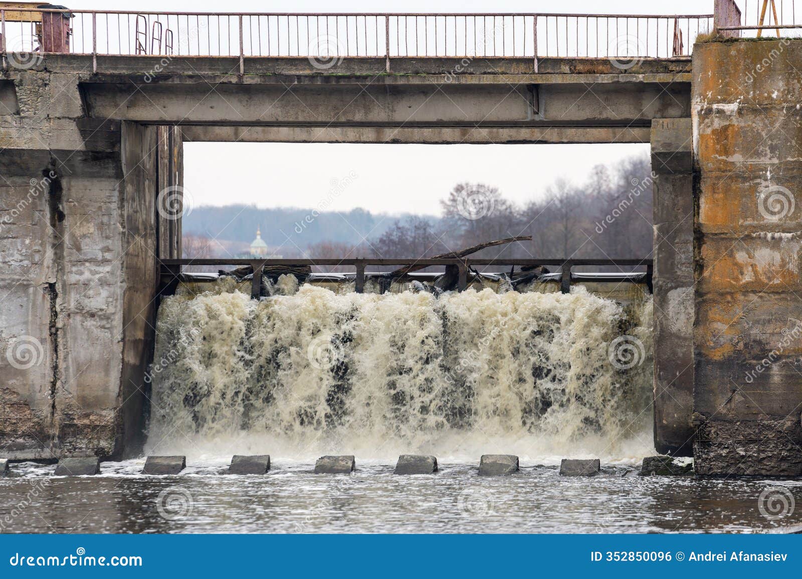 Water Flow through the Gate on the Old Dam Stock Photo - Image of ...