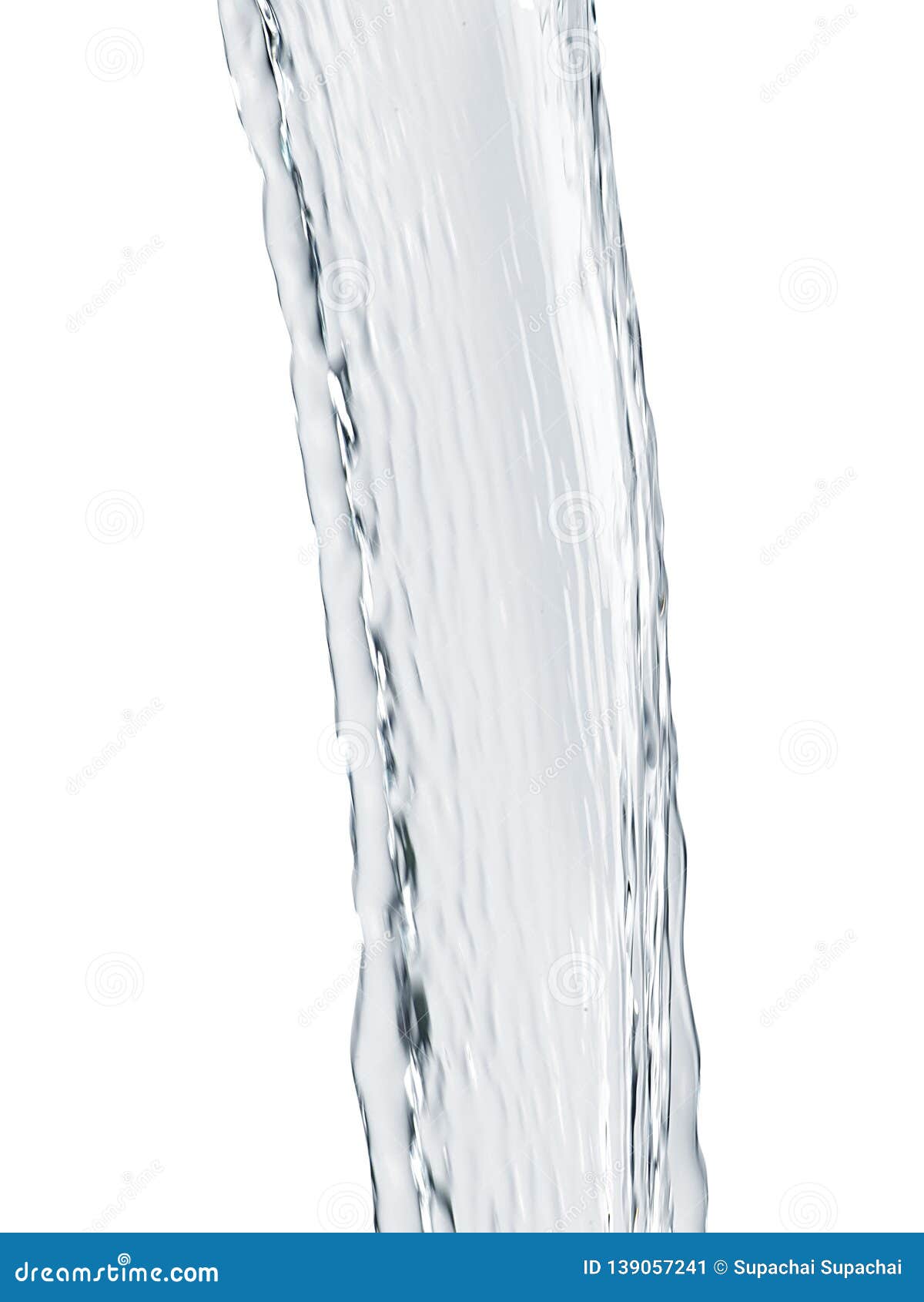 Water Flow on an Isolated White Background Stock Image - Image of ...