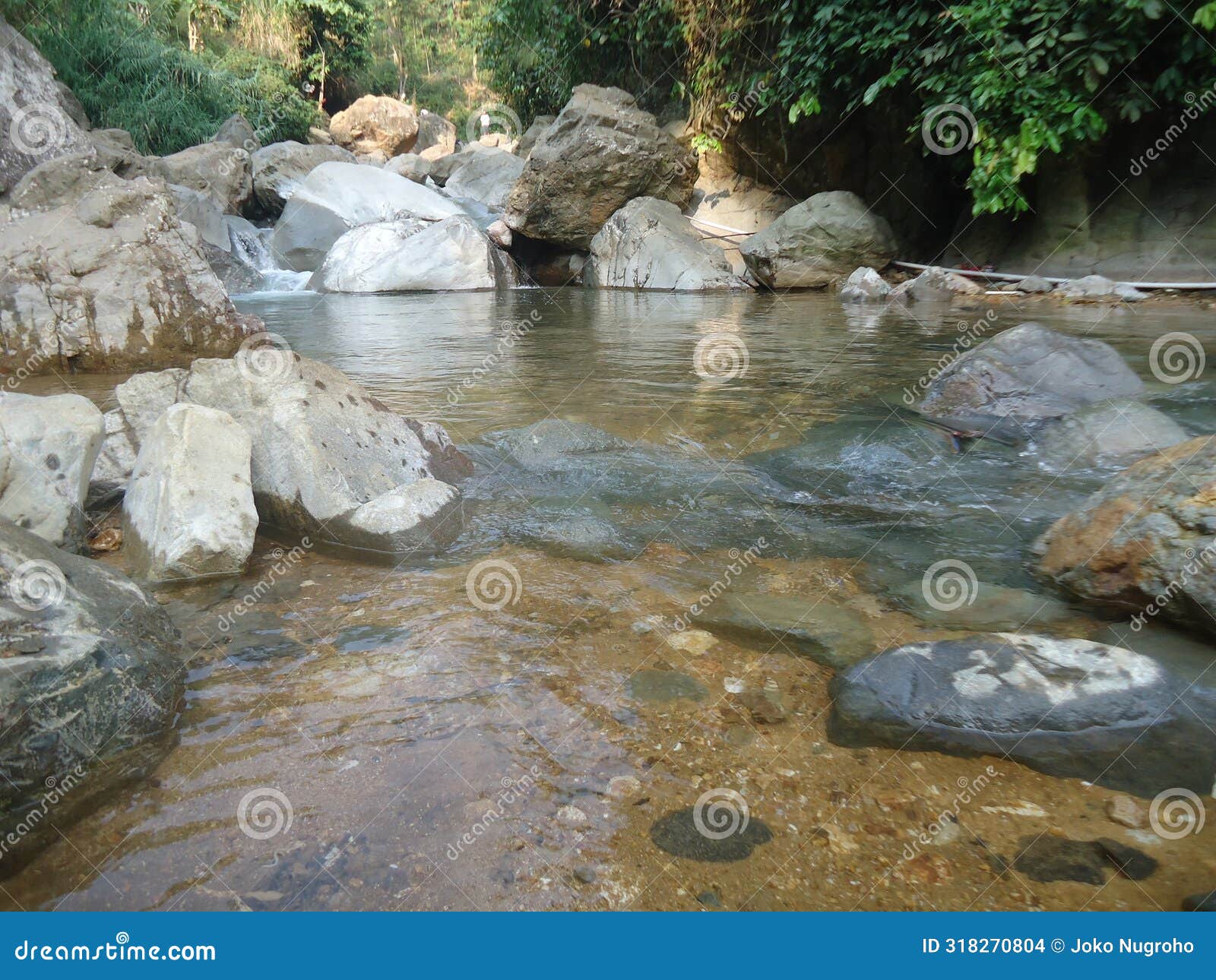Water Flow of Leuwi Hejo Waterfall in Bogor, West Java, Indonesia Stock ...