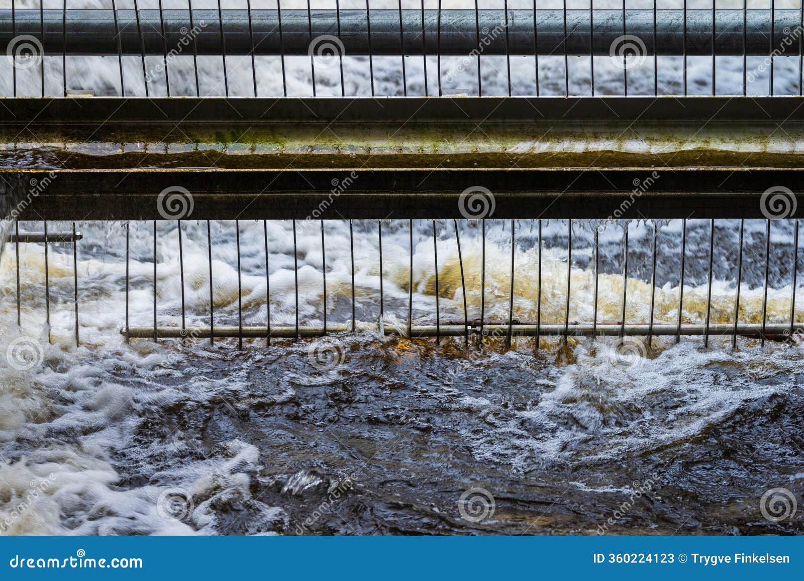 Water Flow through Metal Grate.. Stock Image - Image of safety ...