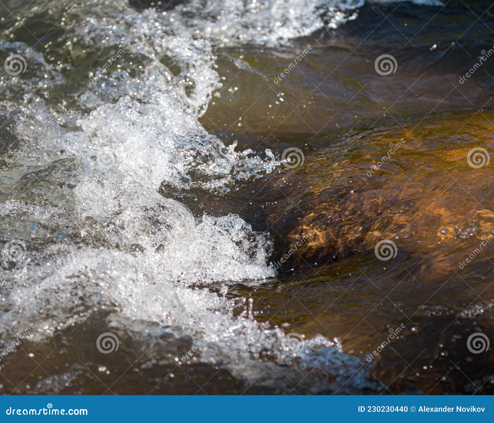 Water Flow in a Mountain River Colored Stock Photo - Image of harmony ...