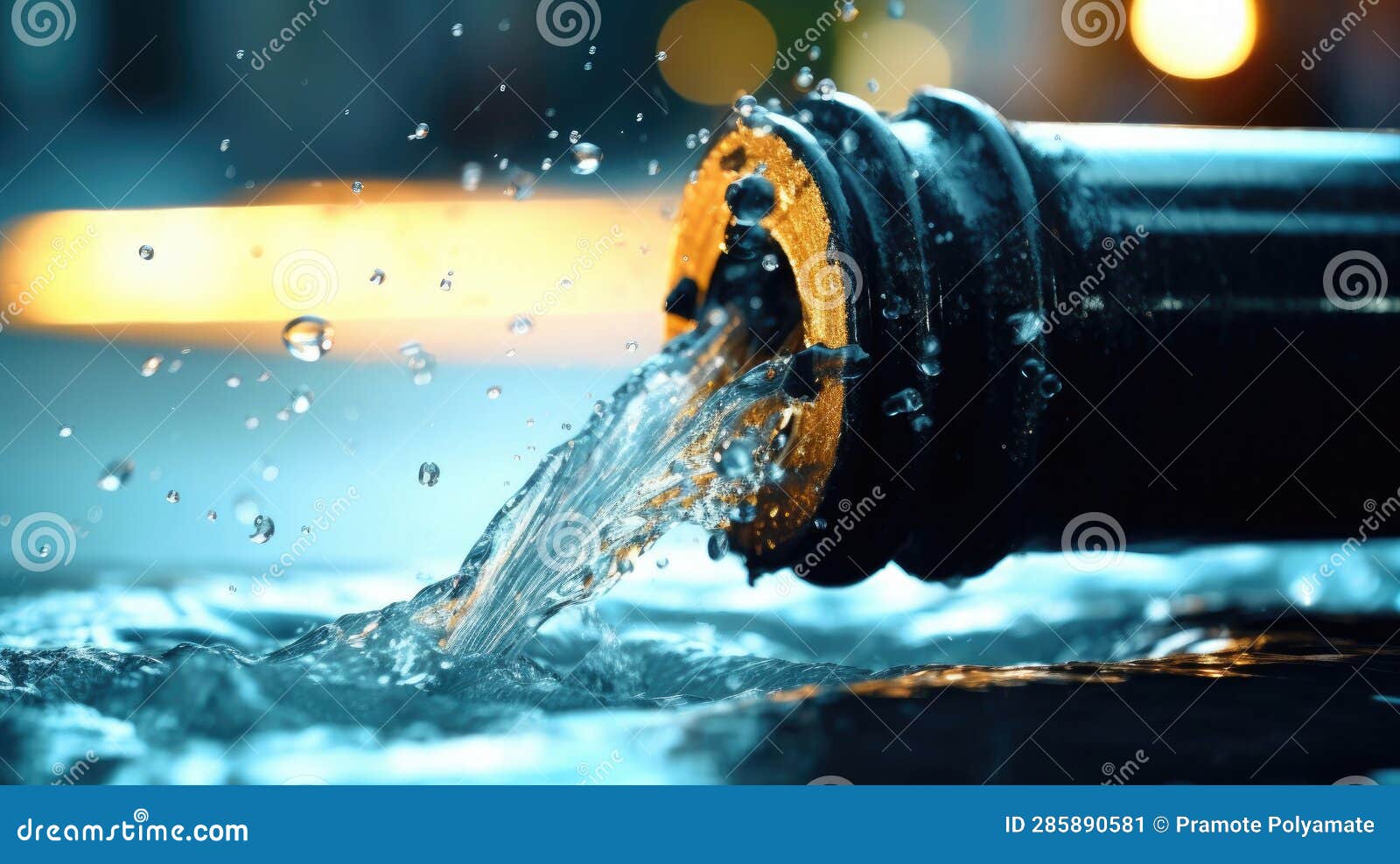 Water Flow Out from Pipe by Pump Supply. Generative Ai Stock Image ...