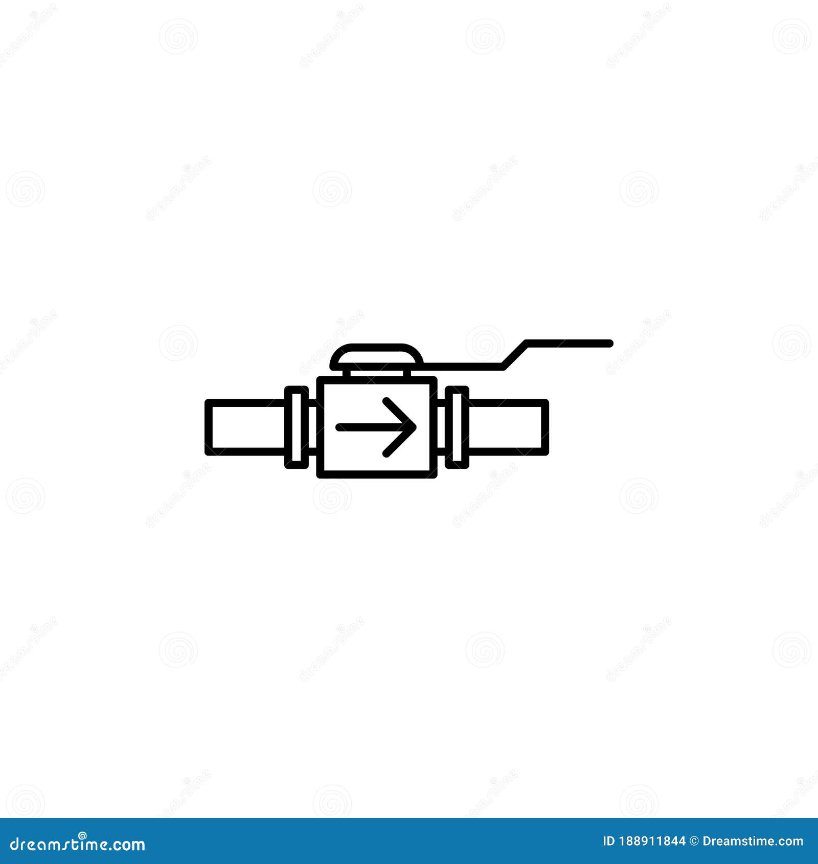 Water Flow in Pipe Icon. Element of Plumbering Icon. Thin Line Icon for ...