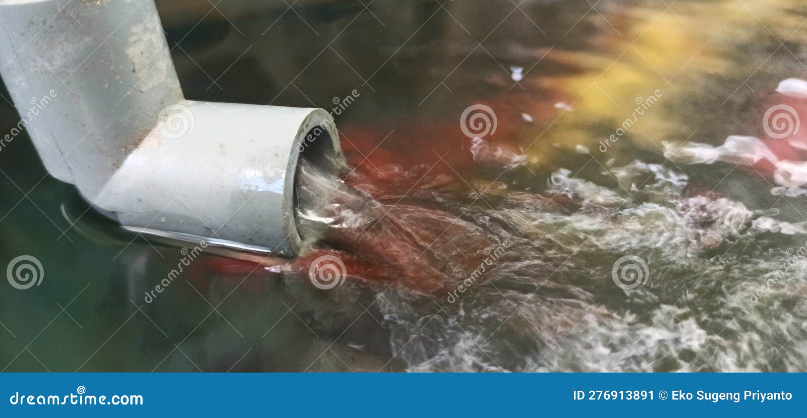 Water Flow from the Pipe on the Pool Stock Image - Image of pipe, flow ...