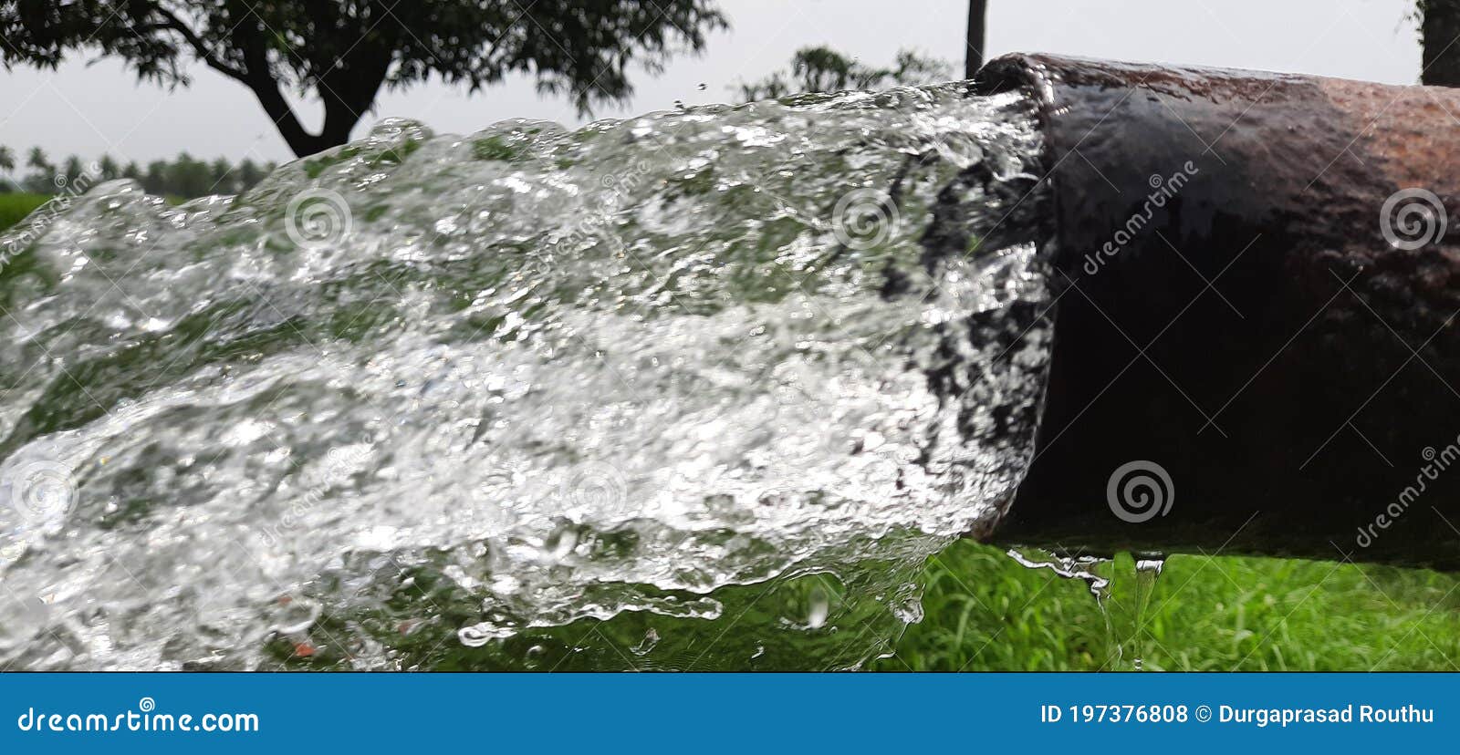 Water Flow from Pump , with Abstract Green Stock Photo - Image of flow ...