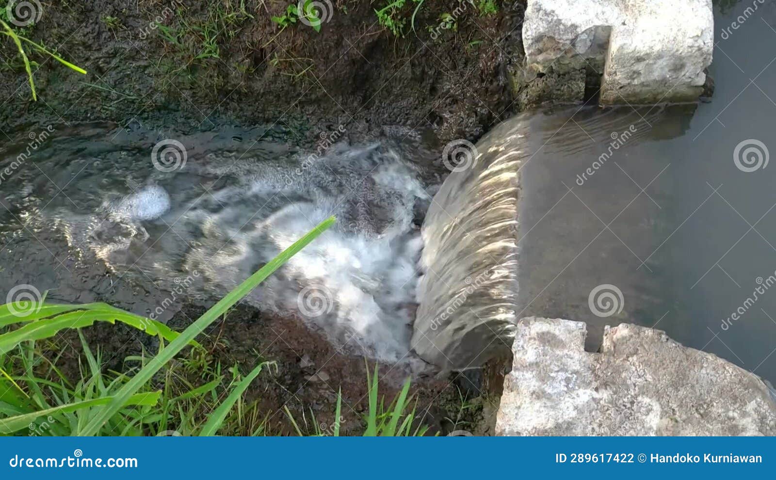 The Water Flow is Quite Heavy in the Water Channel. Stock Footage ...