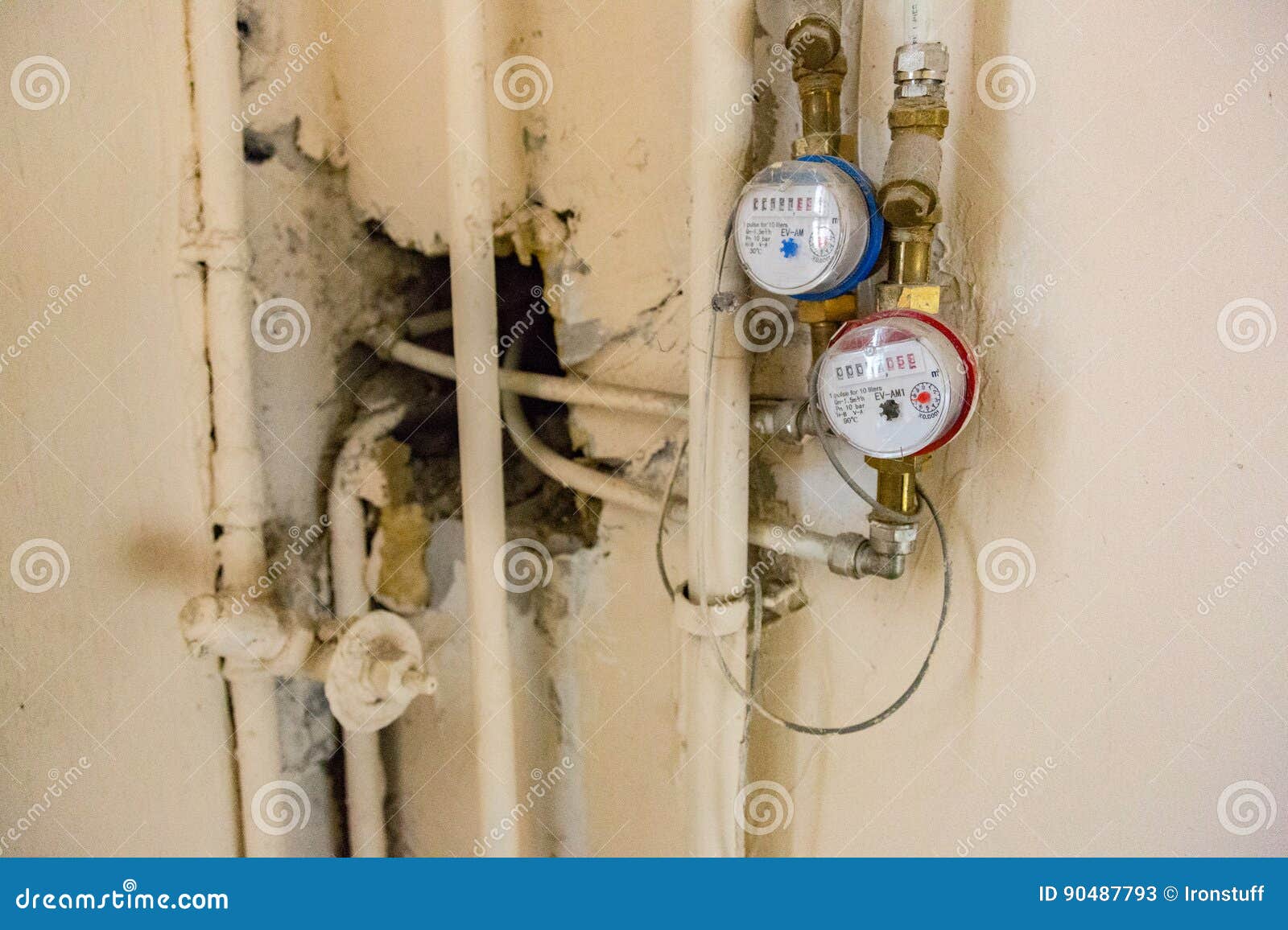 Water flow sensors stock image. Image of plumbing, white - 90487793