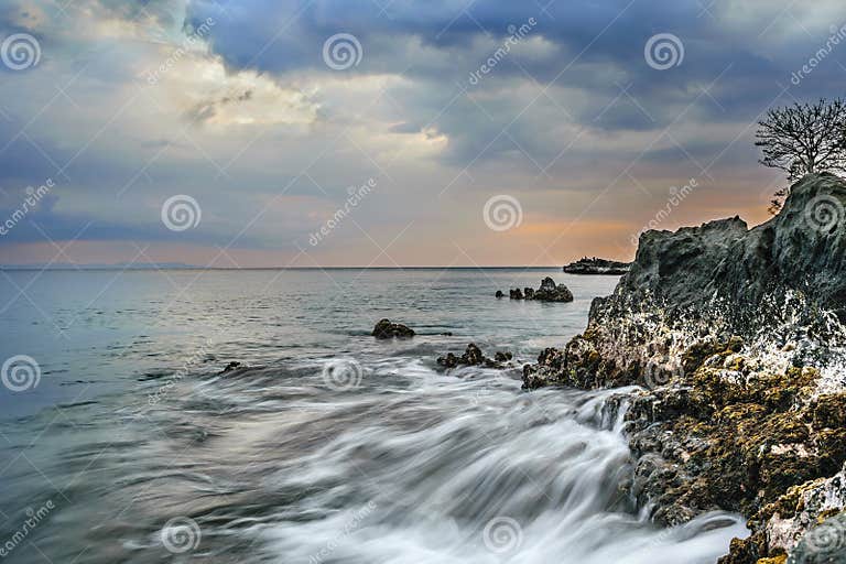 Water flow stock photo. Image of beach, cloud, water - 63941526