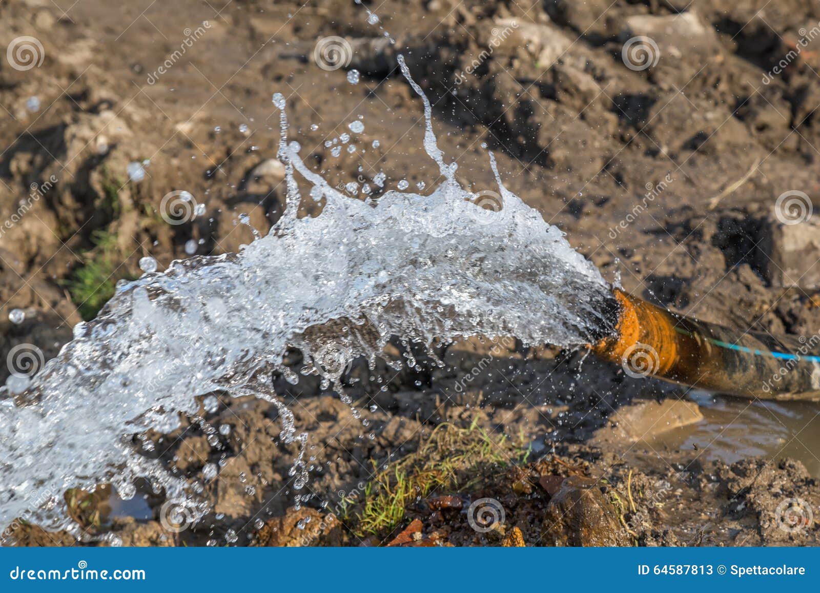 Water Flow from Tube after Dewatering Construction Site Stock Image ...