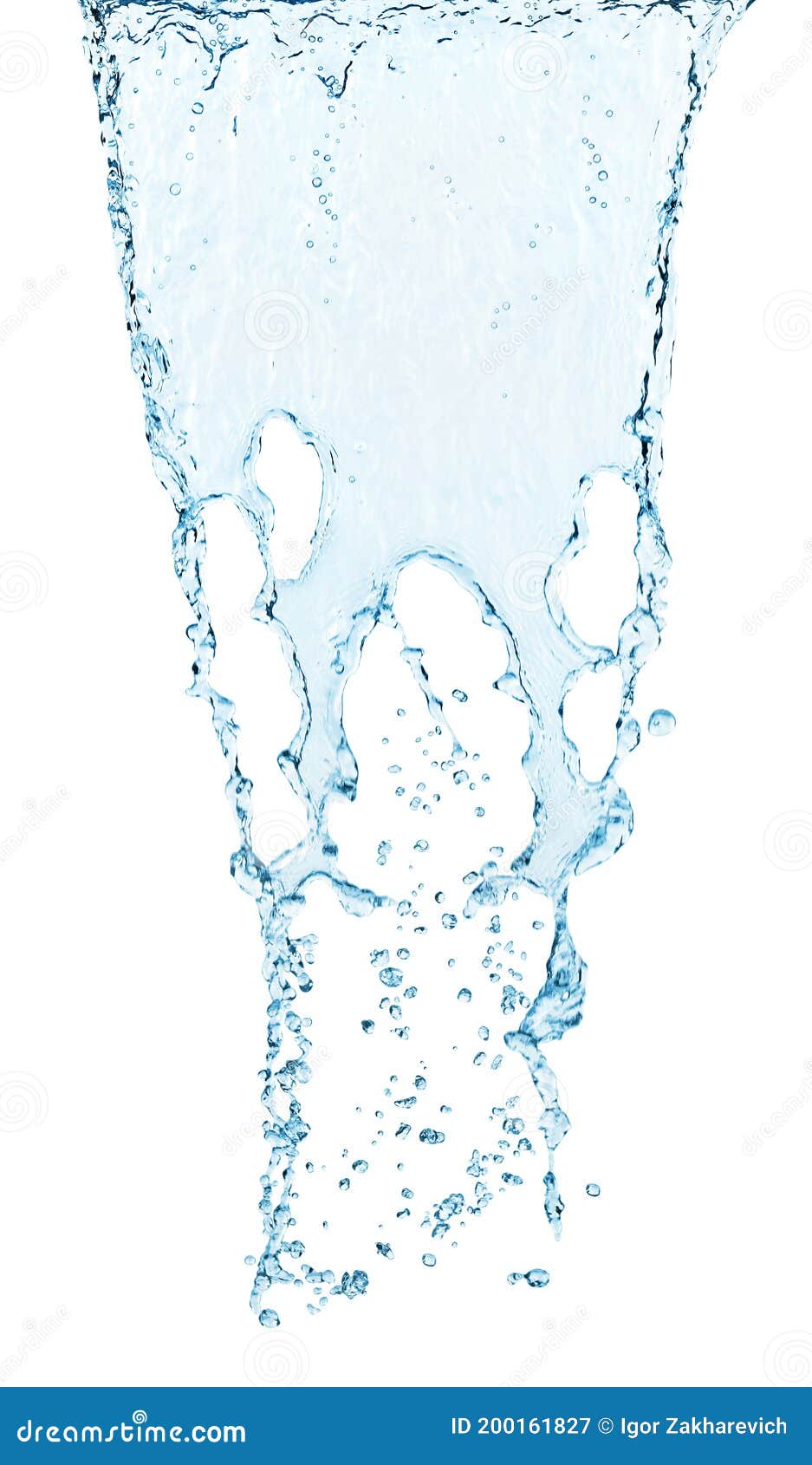Water Flow on White Background Stock Image - Image of fresh, flowing ...