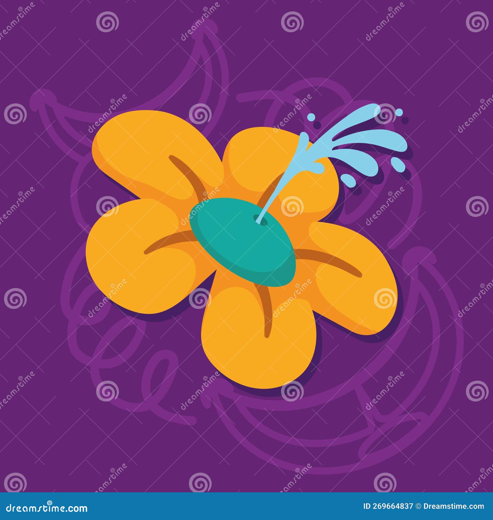 Water flower prank stock illustration. Illustration of vector - 269664837