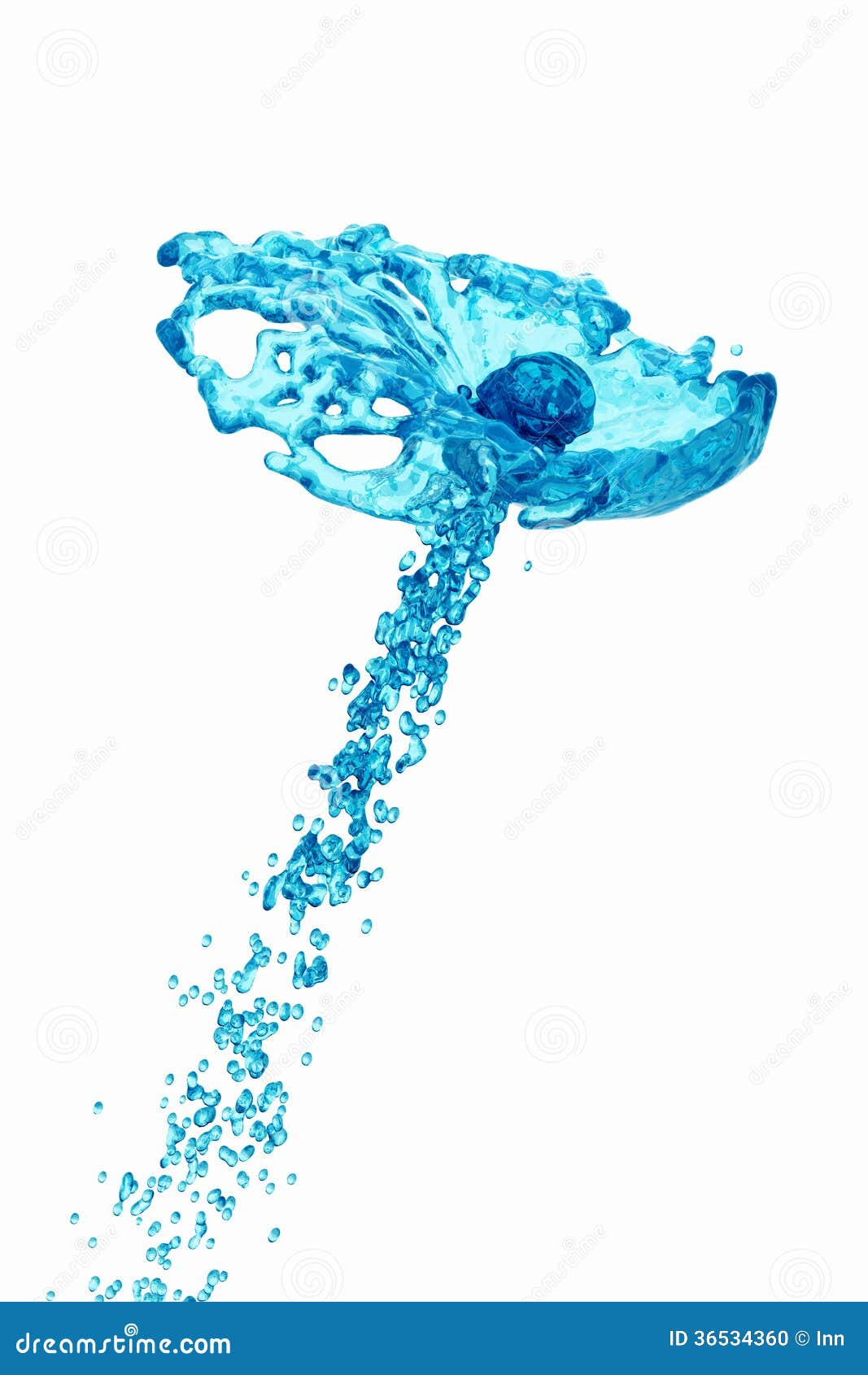 Water Flower Splash Blue Isolated Stock Illustration - Illustration of ...