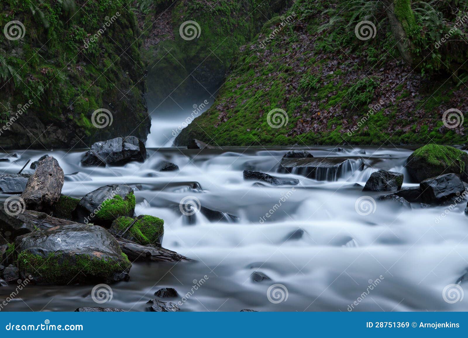 Water Flowing Around the Rocks Stock Image - Image of scenics, color ...