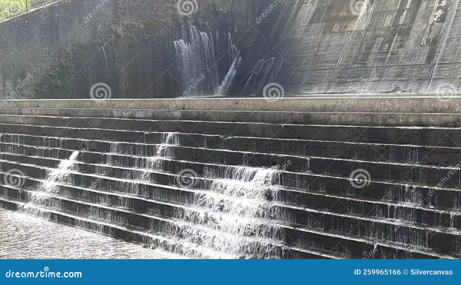 Water Flowing on the Dam`s Steps in Slow Motion Stock Footage - Video ...
