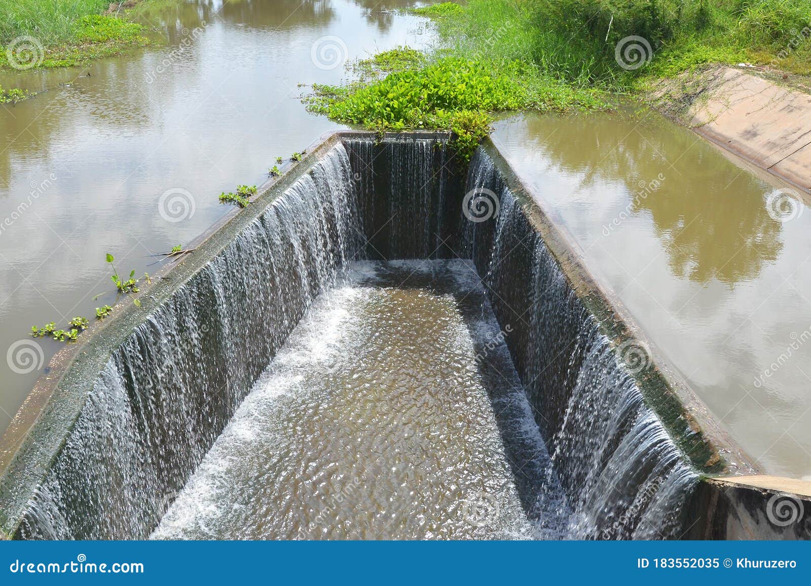 Water flowing from dam stock image. Image of environment - 183552035