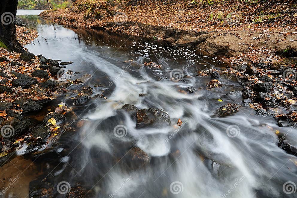 Water Flowing Down the Rapids of a Stream Stock Image - Image of ...