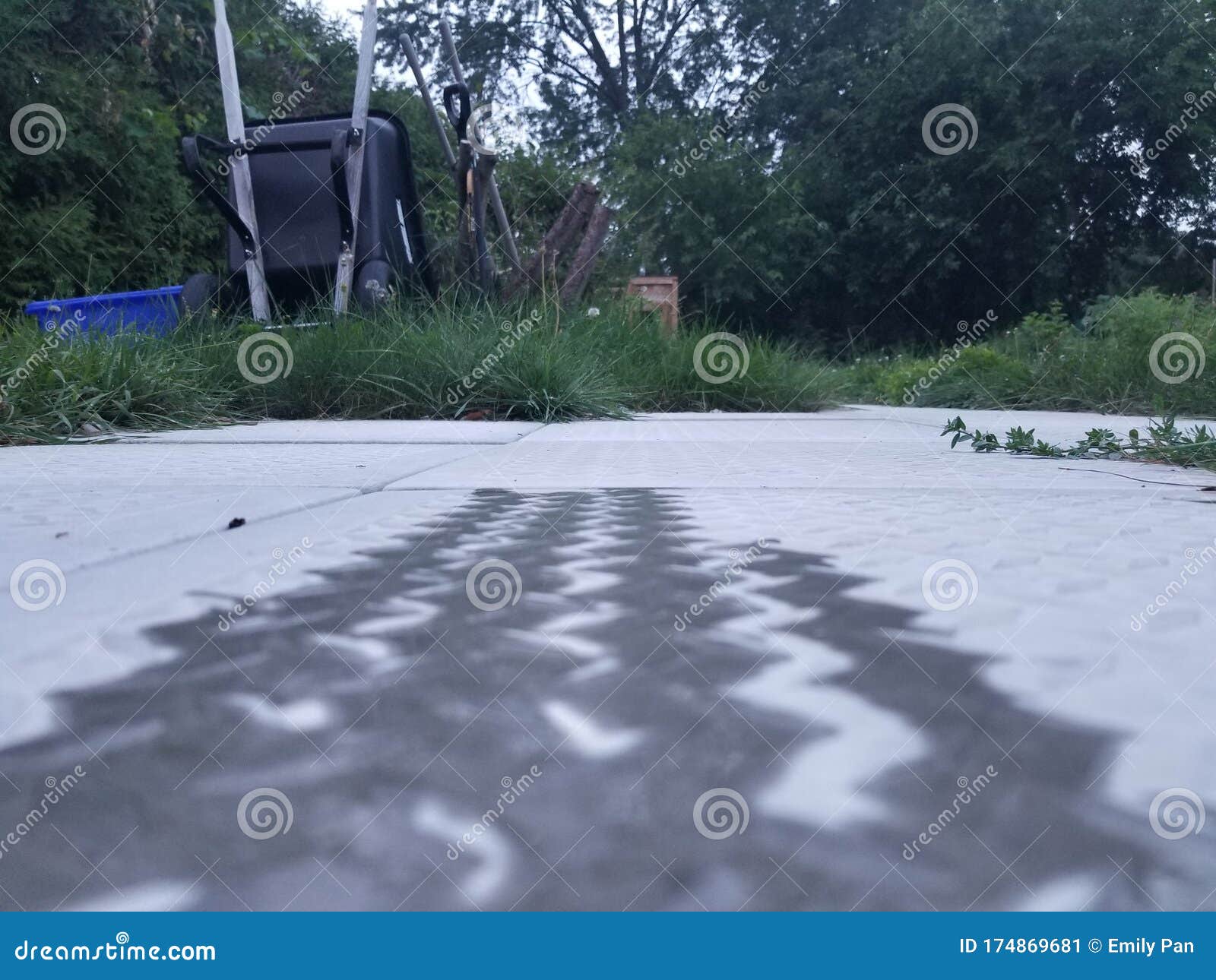 Water Flowing Down a Sidewalk Stock Image - Image of waterway, sidewalk ...