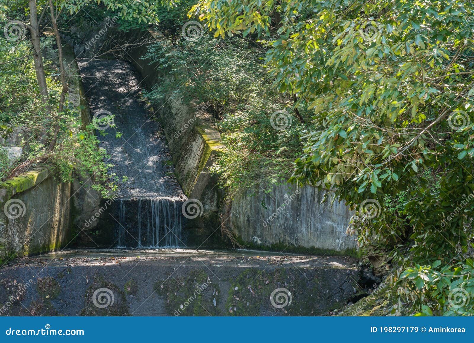 Water Flowing Down Small Spillway Stock Image - Image of cascade ...