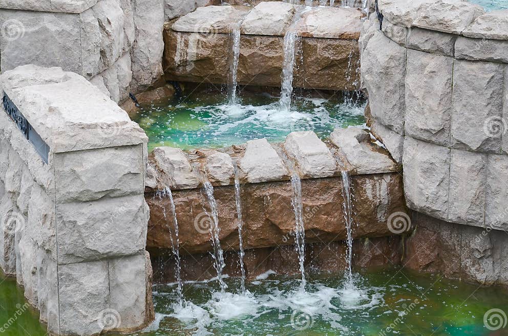 Water Flowing Down the Stone Steps Stock Image - Image of fountain ...