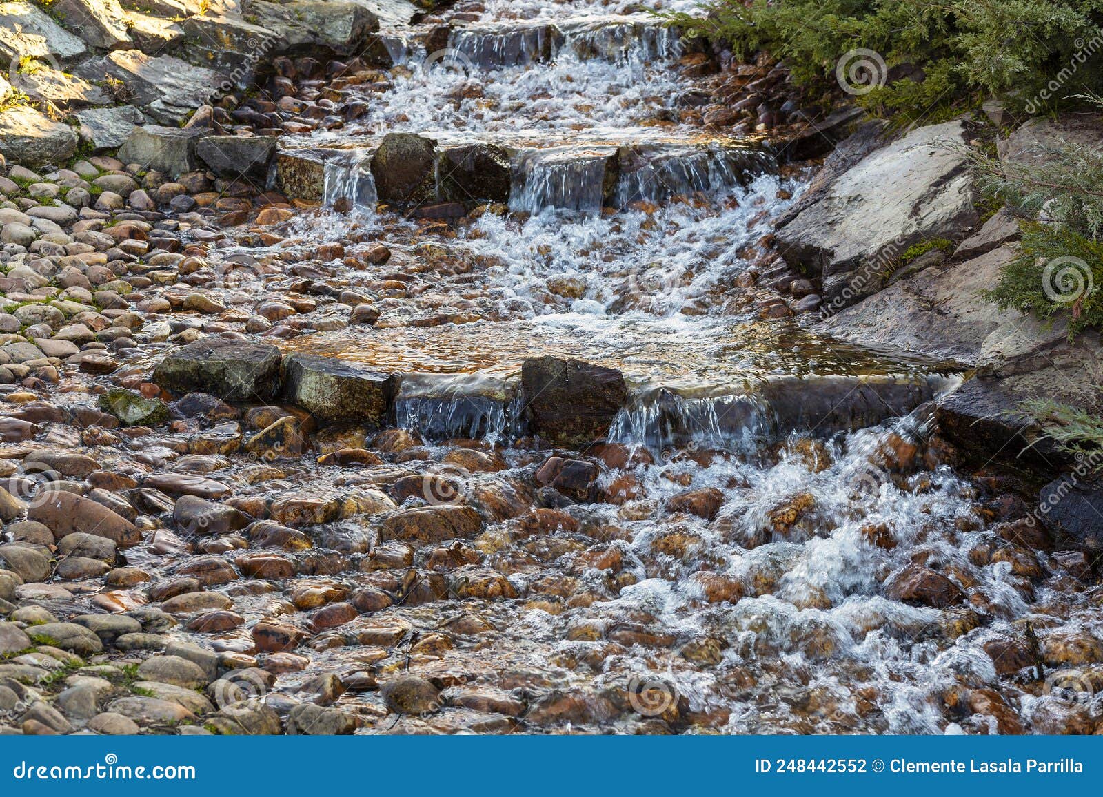 Water Flowing Down a Stony River Bed Stock Photo - Image of motion ...