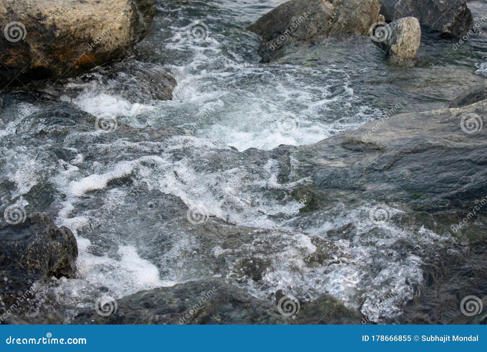 Water Flowing Downhill through the Rocks Stock Image - Image of ...