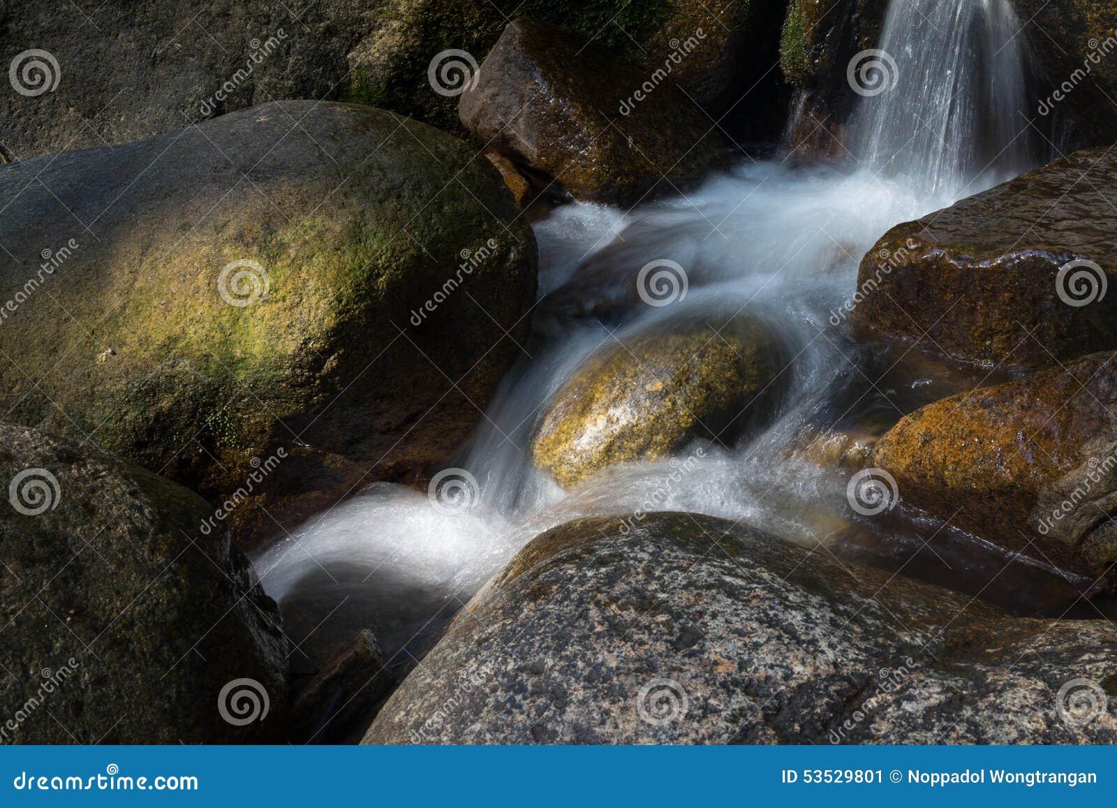Water Flowing and Falling Off Large Rocks Stock Image - Image of ...