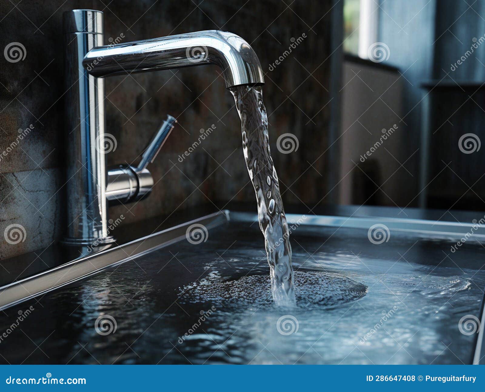 Water Flowing From A Faucet Stock Illustration Illustration Of