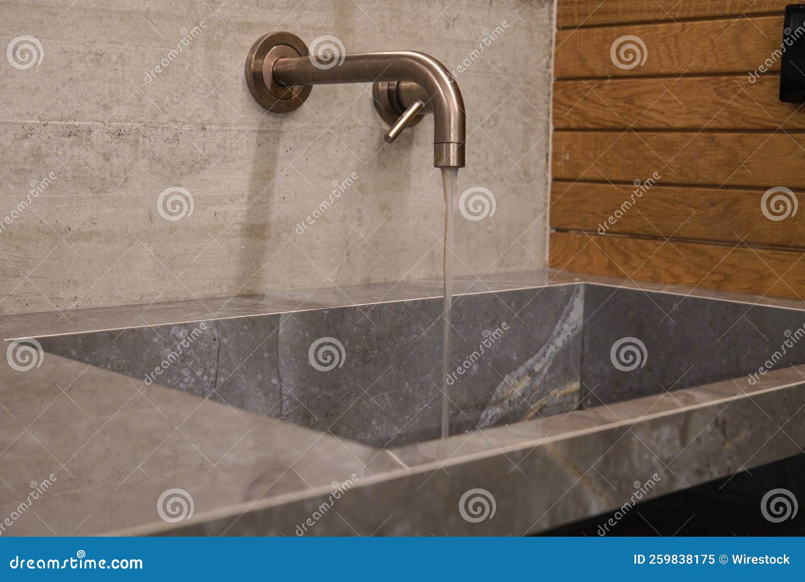Water Flowing from the Faucet in the Lavatory Stock Image - Image of ...