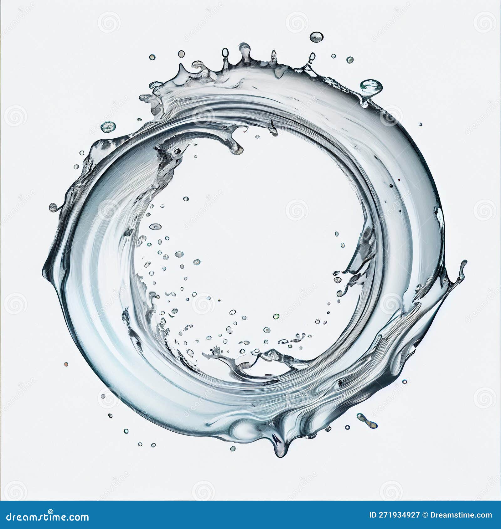 Water Flowing and Form a Round Frame Stock Illustration - Illustration ...