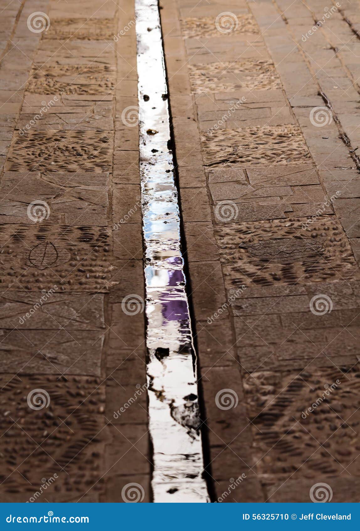Water Flowing in Gutter Center of Walkway Cusco Peru Stock Photo ...