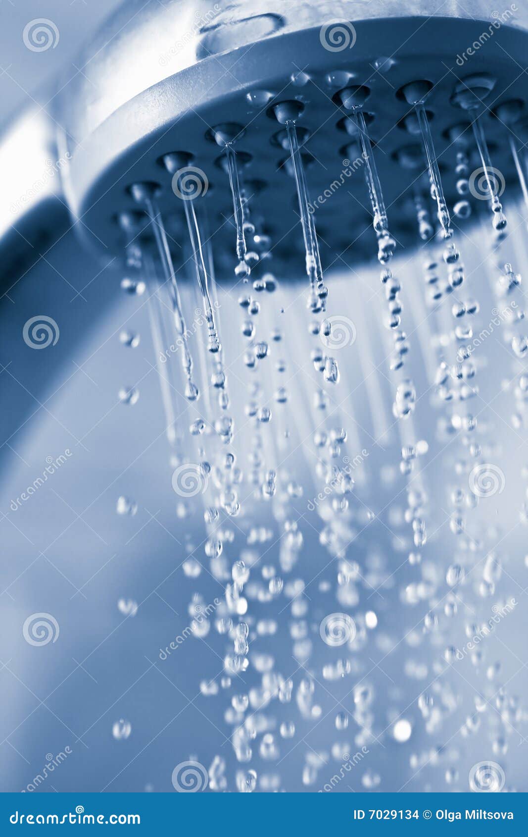 Water Flowing from Metal Shower Stock Photo - Image of droplet, health ...