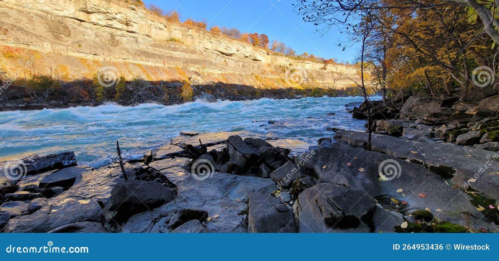 Water Flowing from Niagara River Rapids, Canada Stock Photo - Image of ...