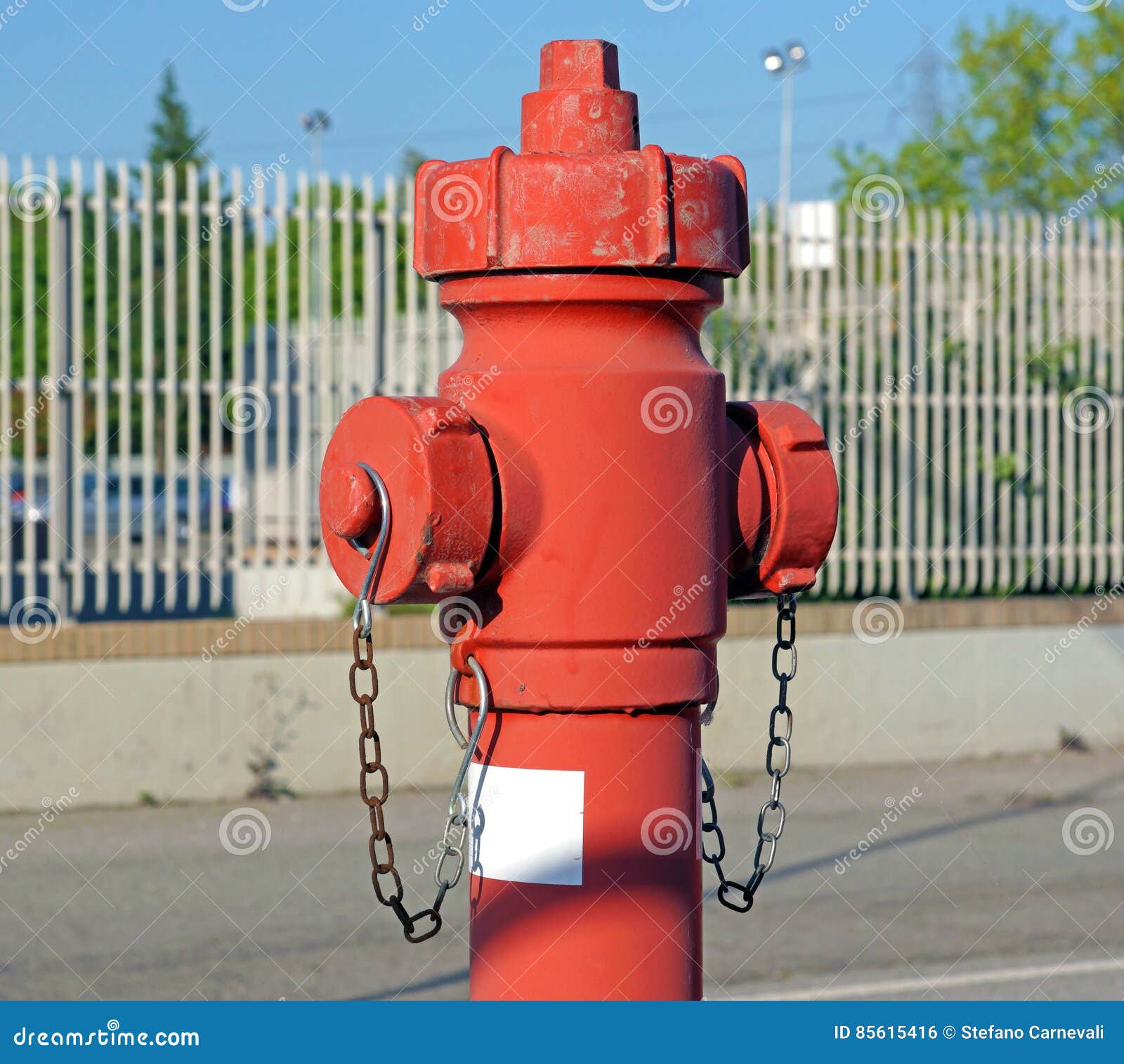 Water Flowing from an Open Red Fire Hydrant. Closeup Side View. Stock ...