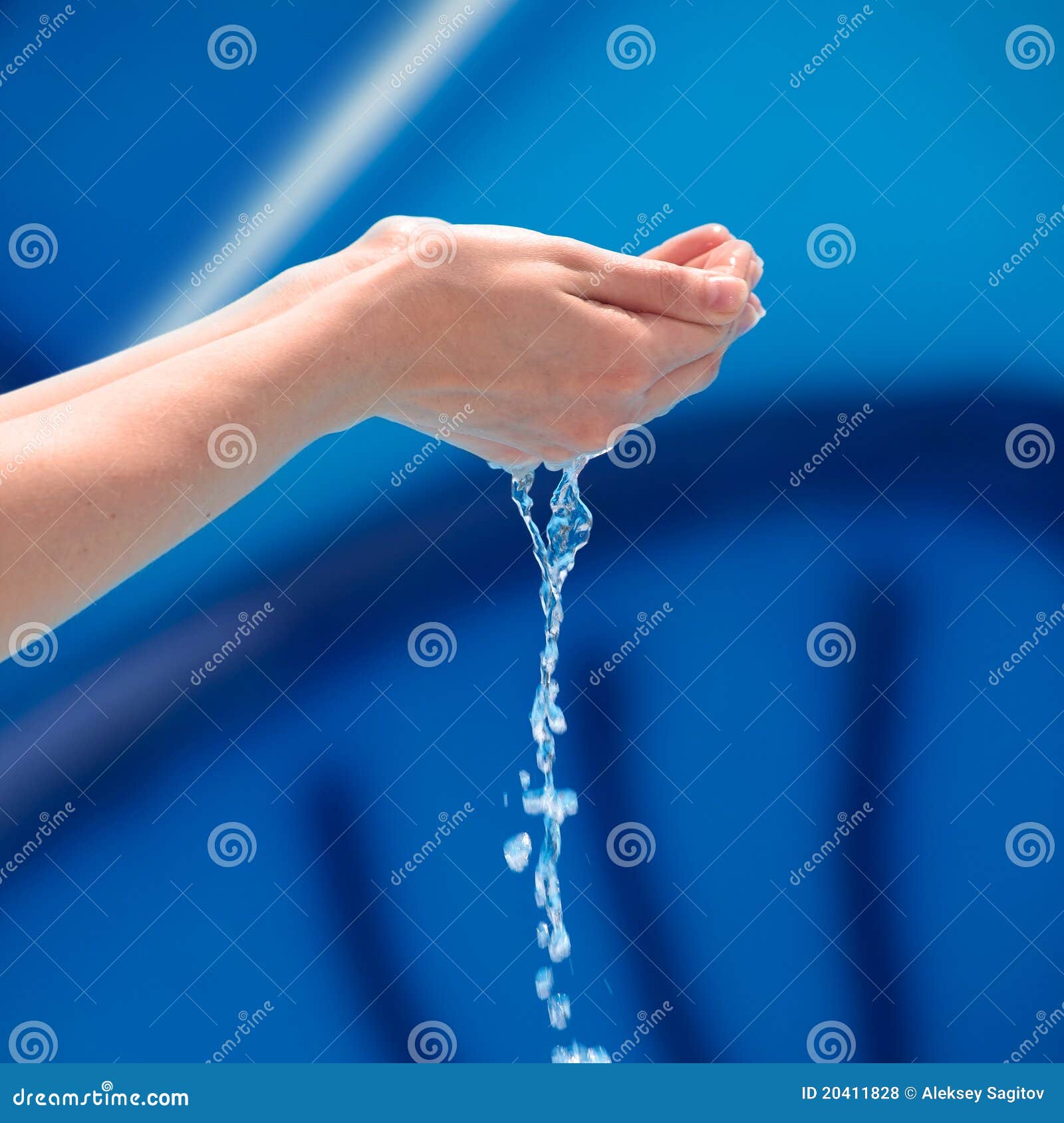 Water Flowing Out of the Hands Stock Photo - Image of closeup, purity ...