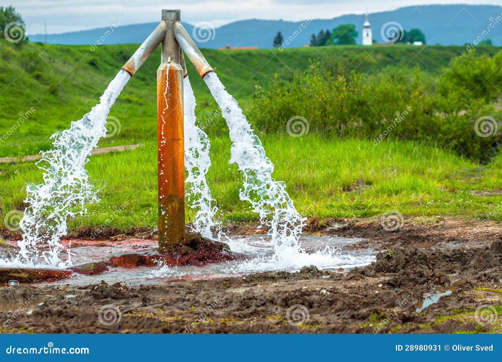 Water Flowing from Outdoor Tap Stock Image - Image of conserve ...