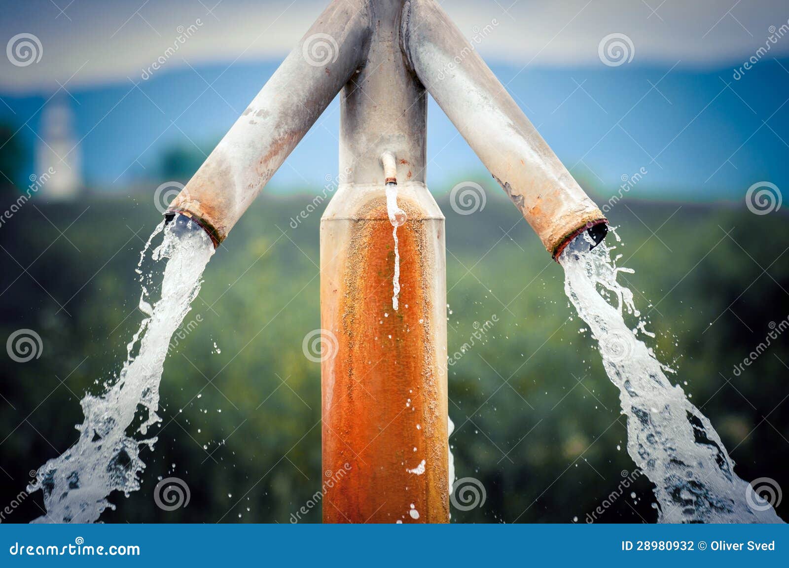 Water Flowing from Outdoor Tap Stock Photo - Image of conserve, faucet ...