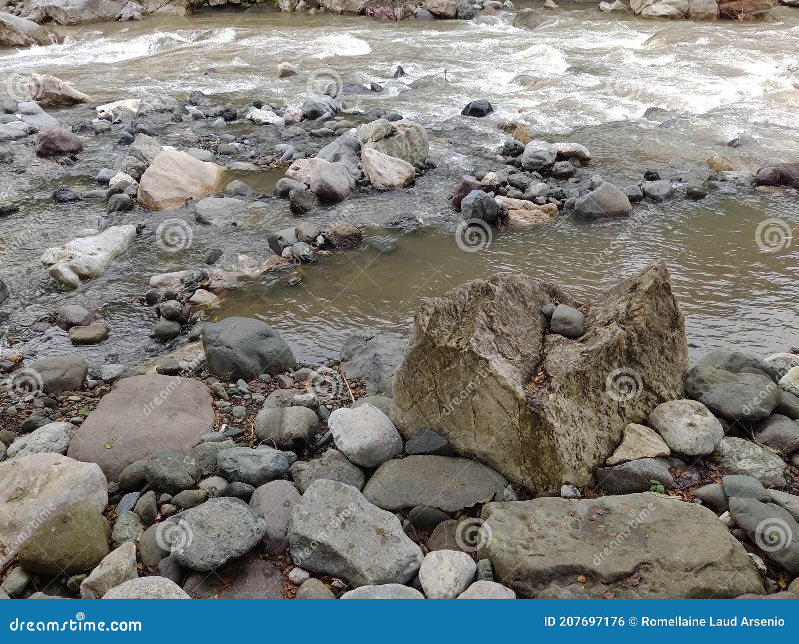 Water Flowing Over Pebbles Stones River Stock Photo - Image of shore ...