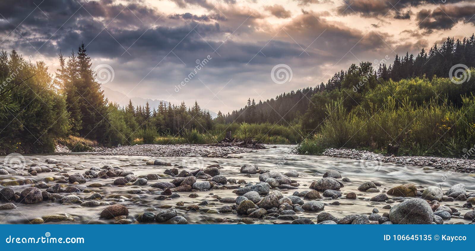 Water Flowing Over the Rocks in the River Stock Image - Image of scene ...