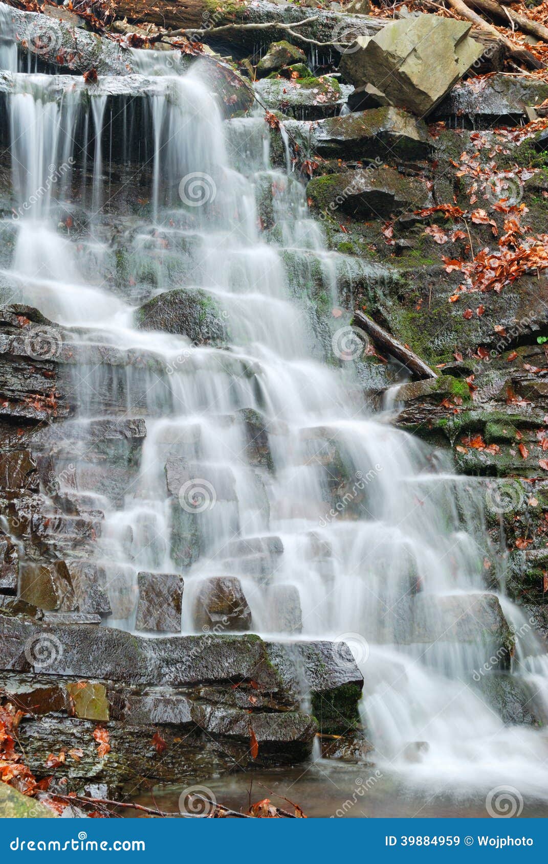 Water Flowing Over Rocks in Waterfall Cascade Stock Image - Image of ...