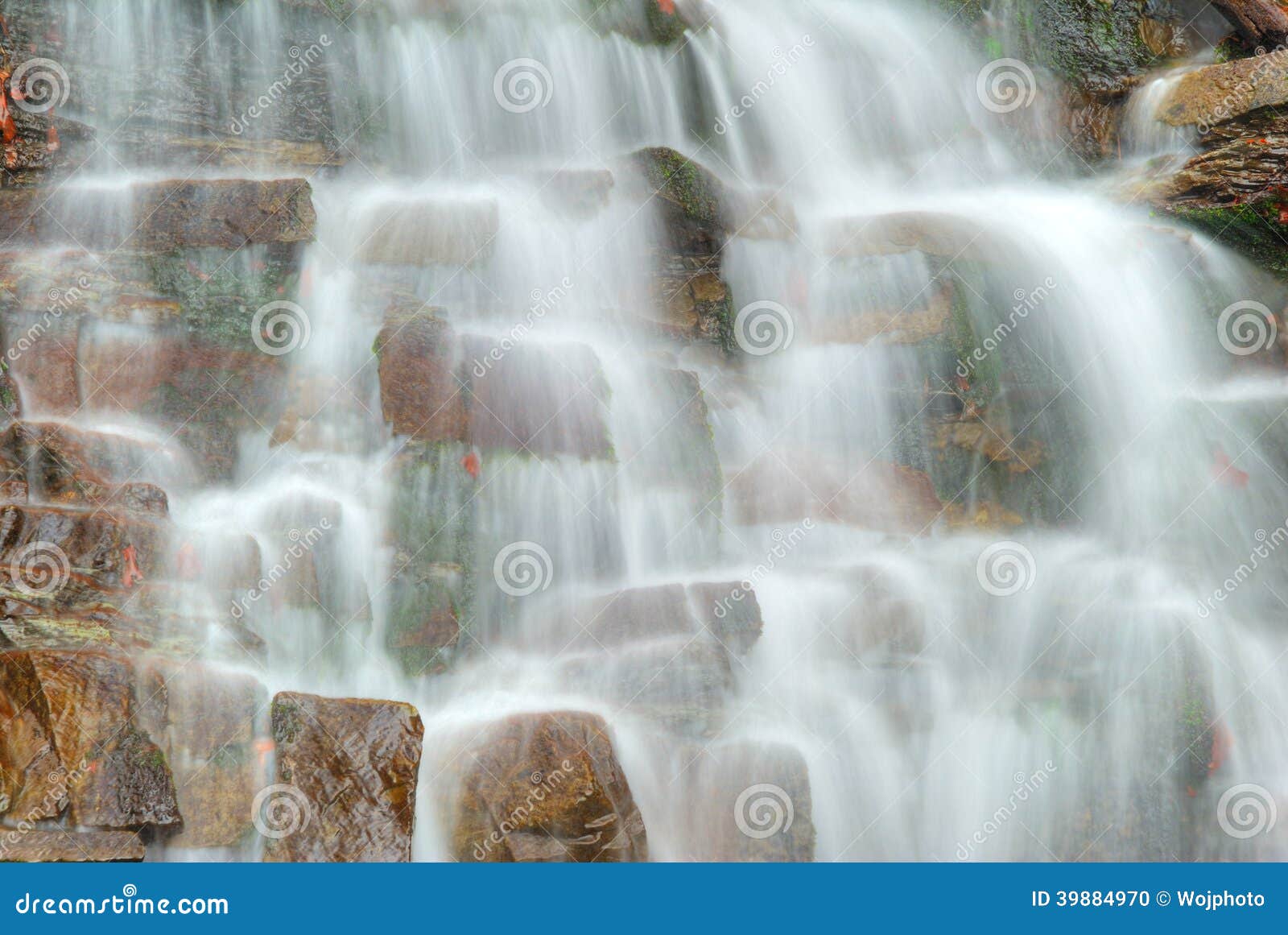 Water Flowing Over Rocks in Waterfall Cascade Stock Photo - Image of ...